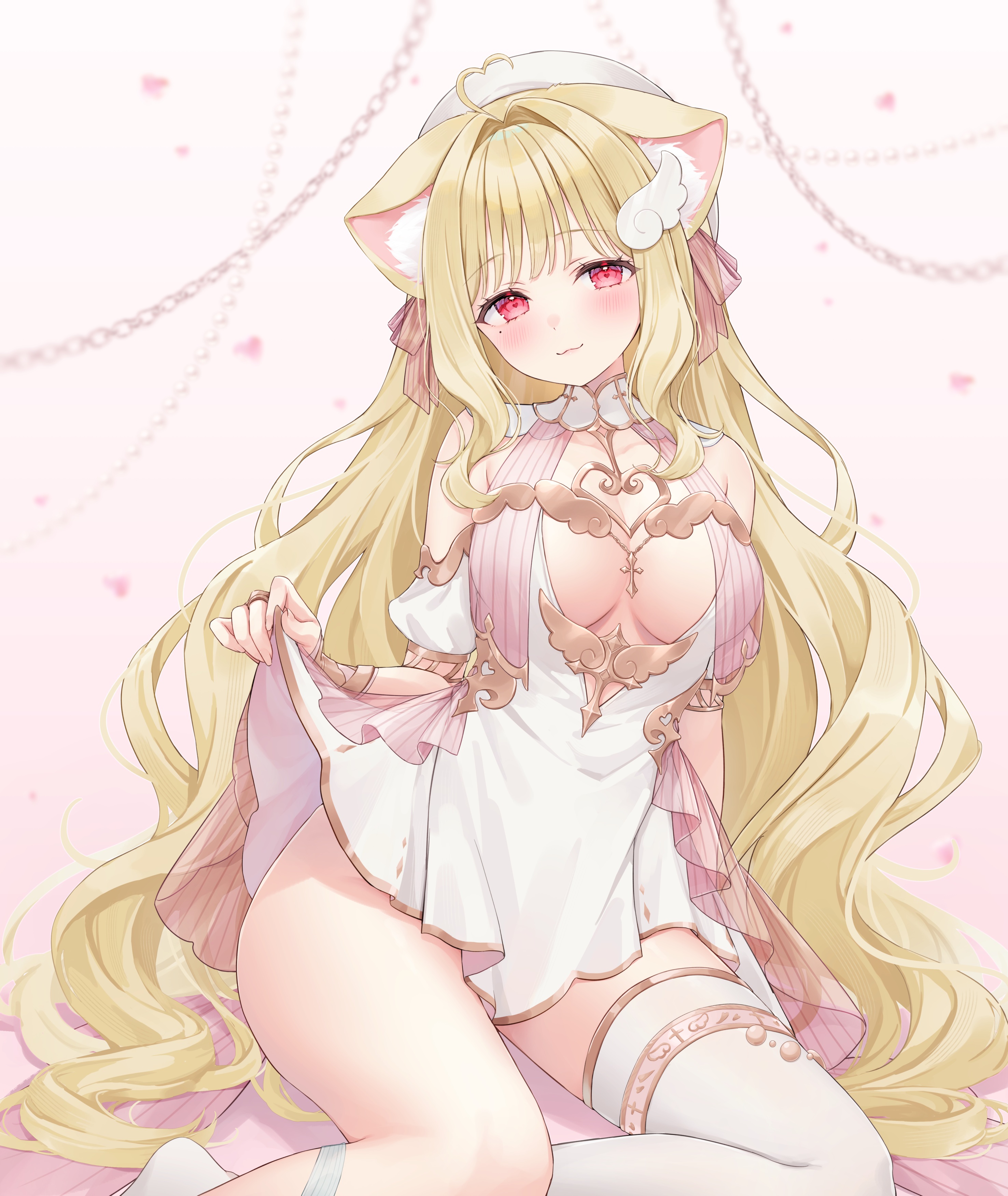 shano hiyori kemomimi refle! nekoma karin animal ears dress garter nekomimi no bra see through ...